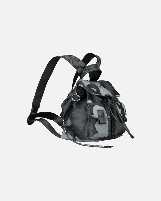 Marimekko Everything backpack, S, Unikko grey - dark grey - black ...