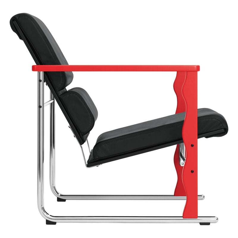 Hem Experiment lounge chair 503, red - black leather | Finnish Design Shop