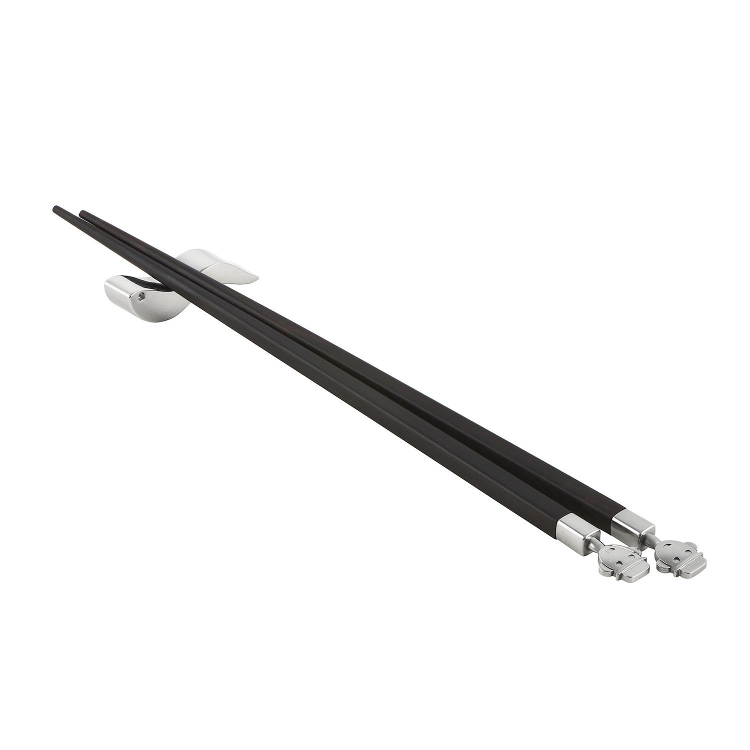 Alessi Alessandro Stick chopsticks and stand, ebony - stainless steel ...