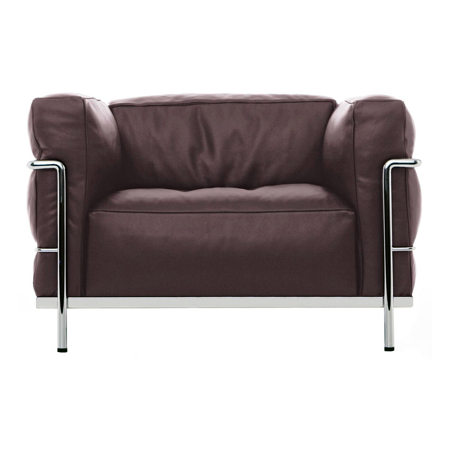 Cassina 3 Fauteuil Grand Confort lounge chair, large, chrome - brown ...
