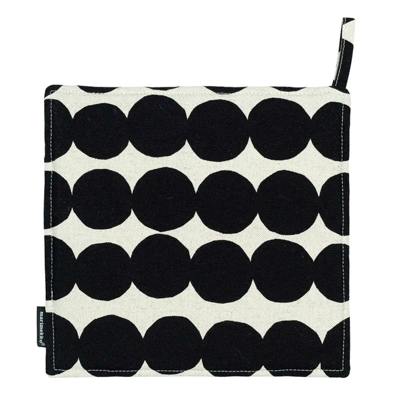 Marimekko Manique Räsymatto, noir - coton lin | Finnish Design Shop