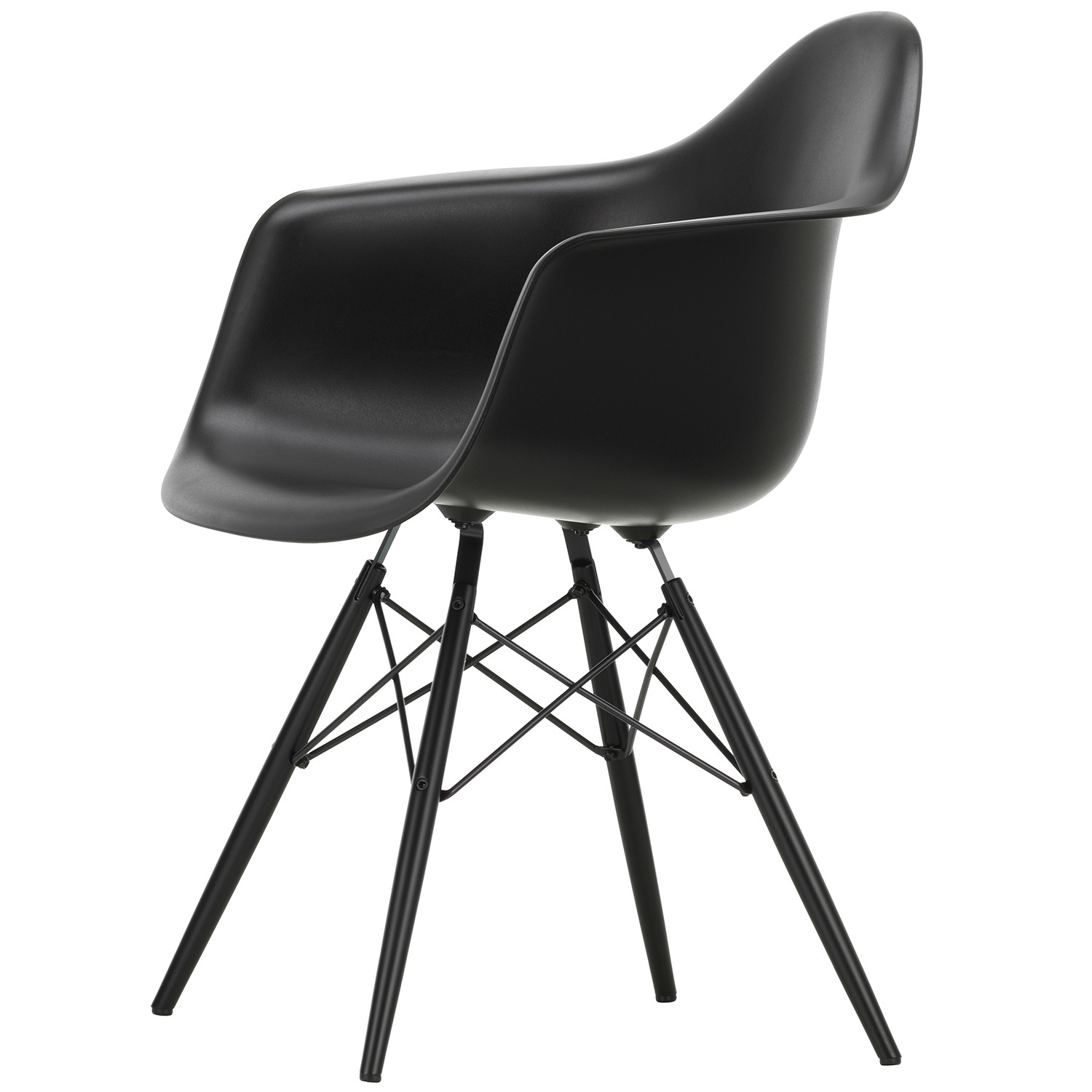 Vitra Eames DAW tuoli, deep black - musta vaahtera | Finnish Design Shop