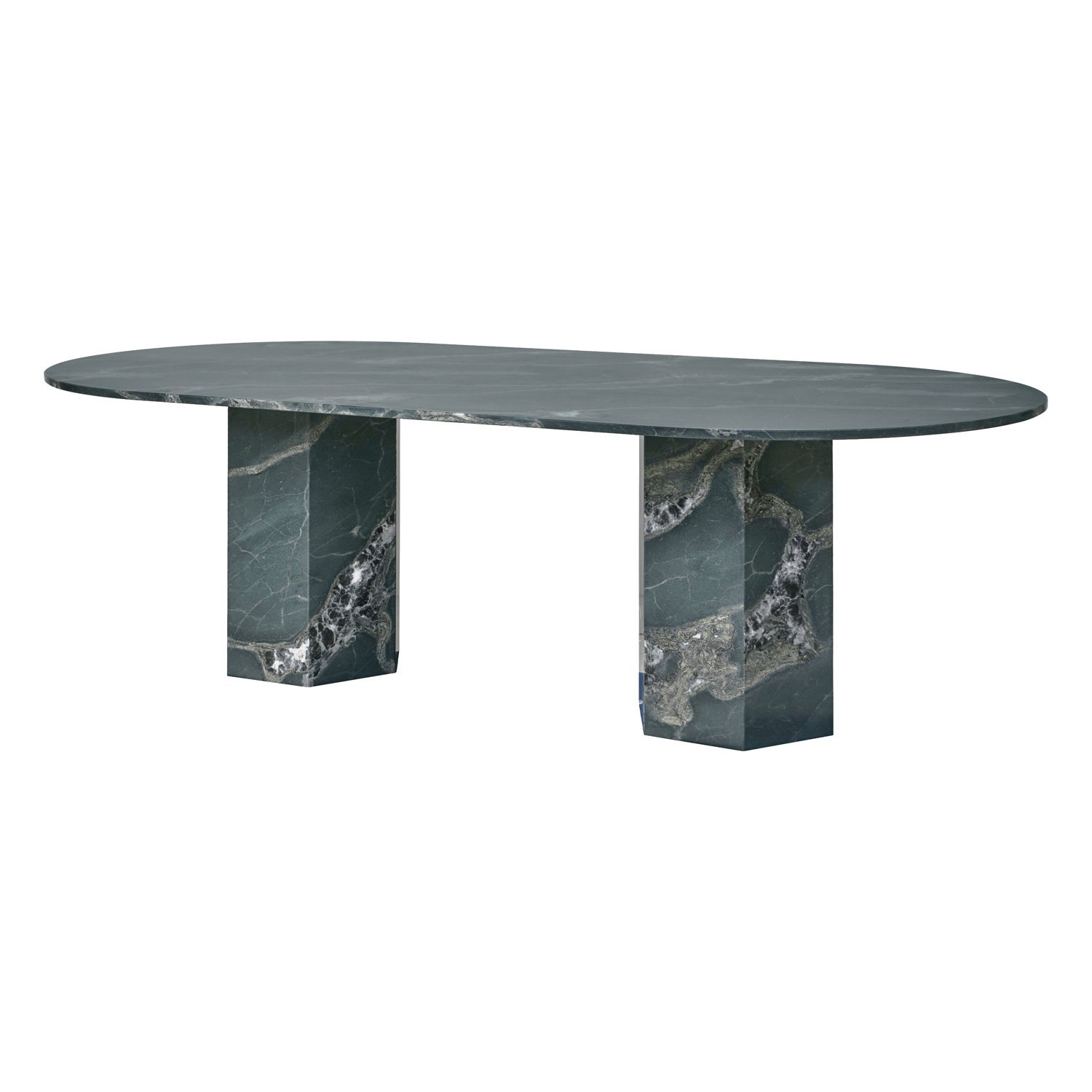 GUBI Epic Outdoor dining table, elliptical 240 cm, botanic green ...