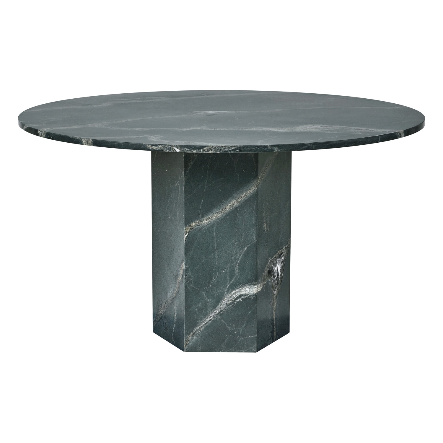 GUBI Epic Outdoor dining table, round 130 cm, botanic green quartzite ...