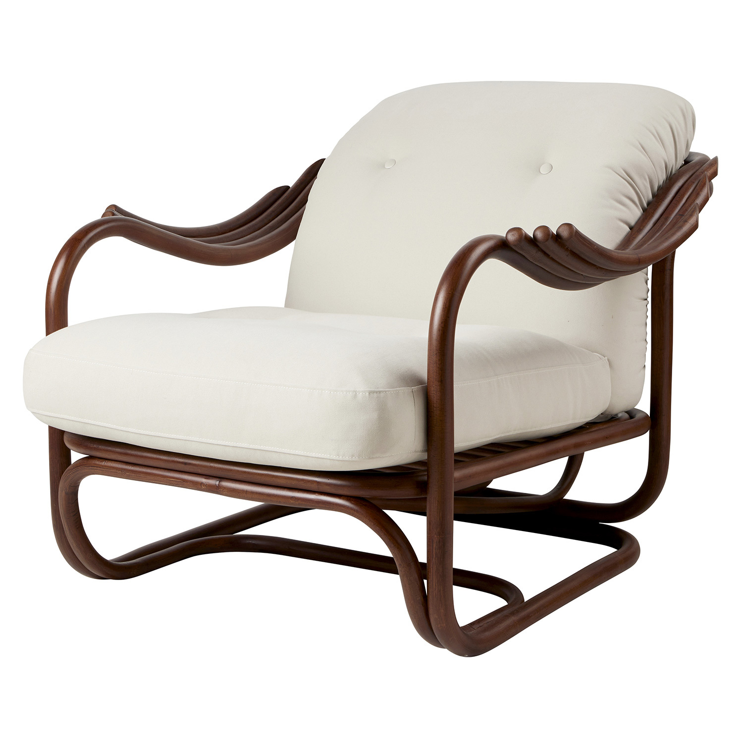 GUBI Poltrona Tria lounge chair, dark rattan - Reales 001 | Finnish ...