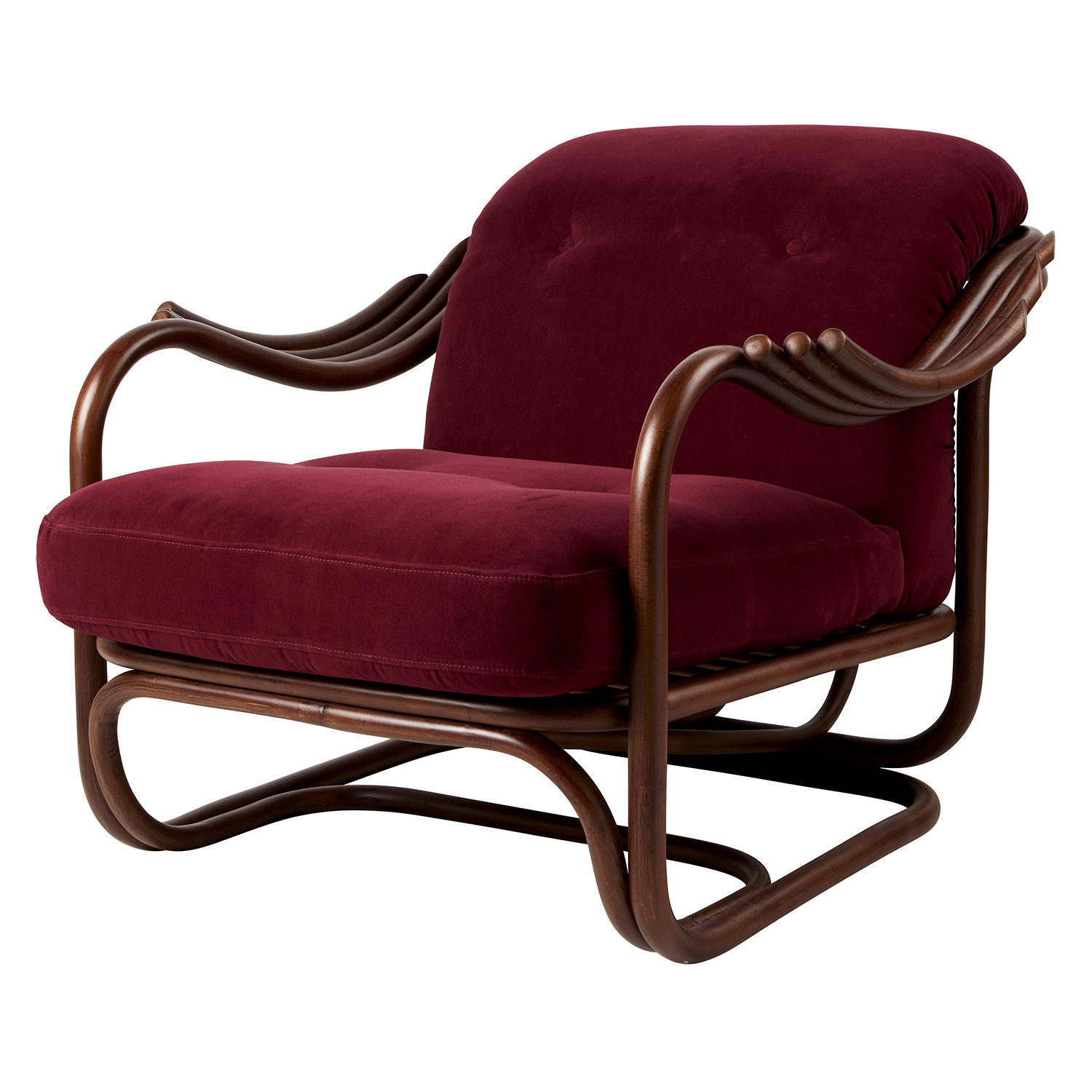 GUBI Poltrona Tria lounge chair, dark rattan - Fustagno 006 | Finnish ...