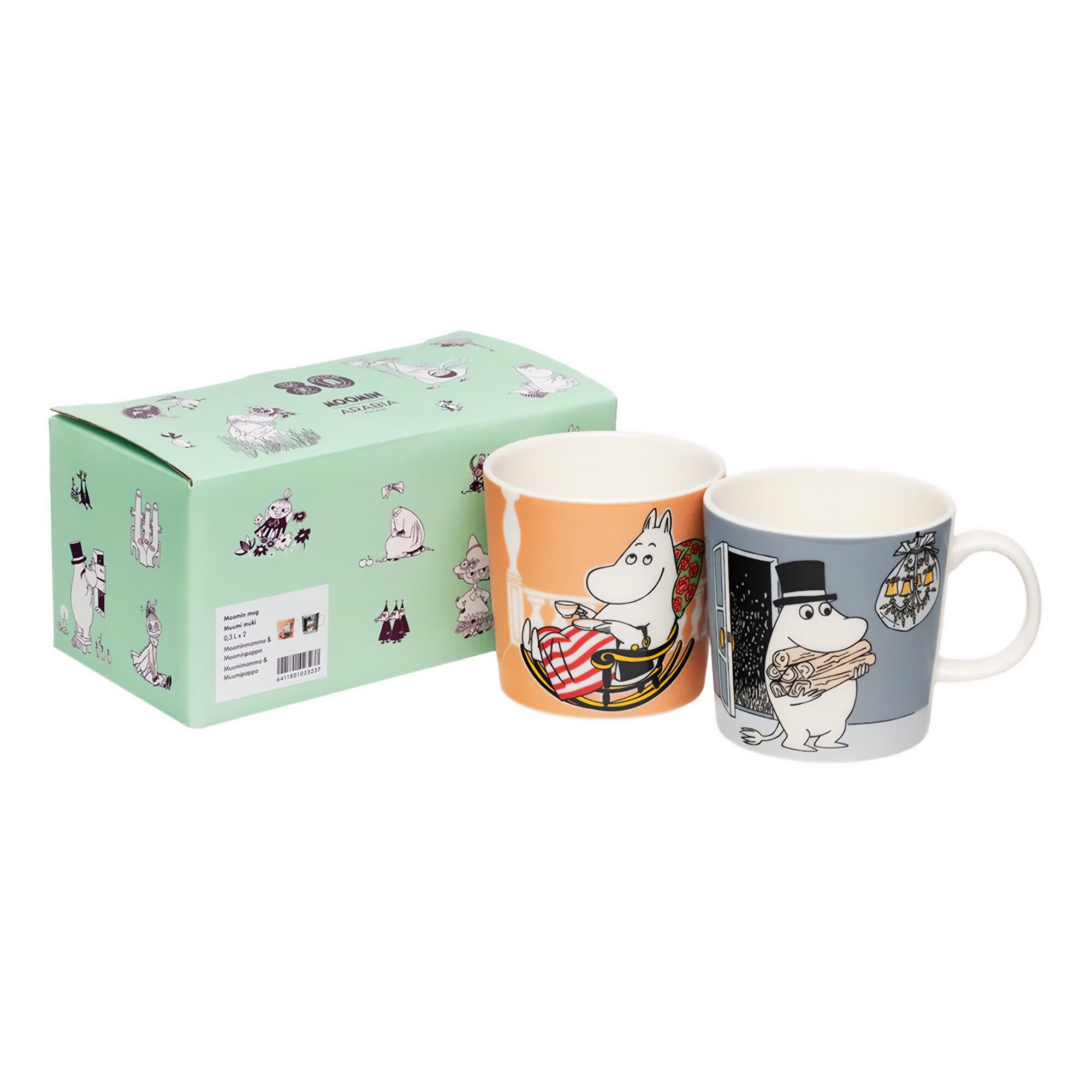 Moomin Arabia Moomin mug, 0,3 L, 2 pc, Moominmamma & Moominpappa 80 ...