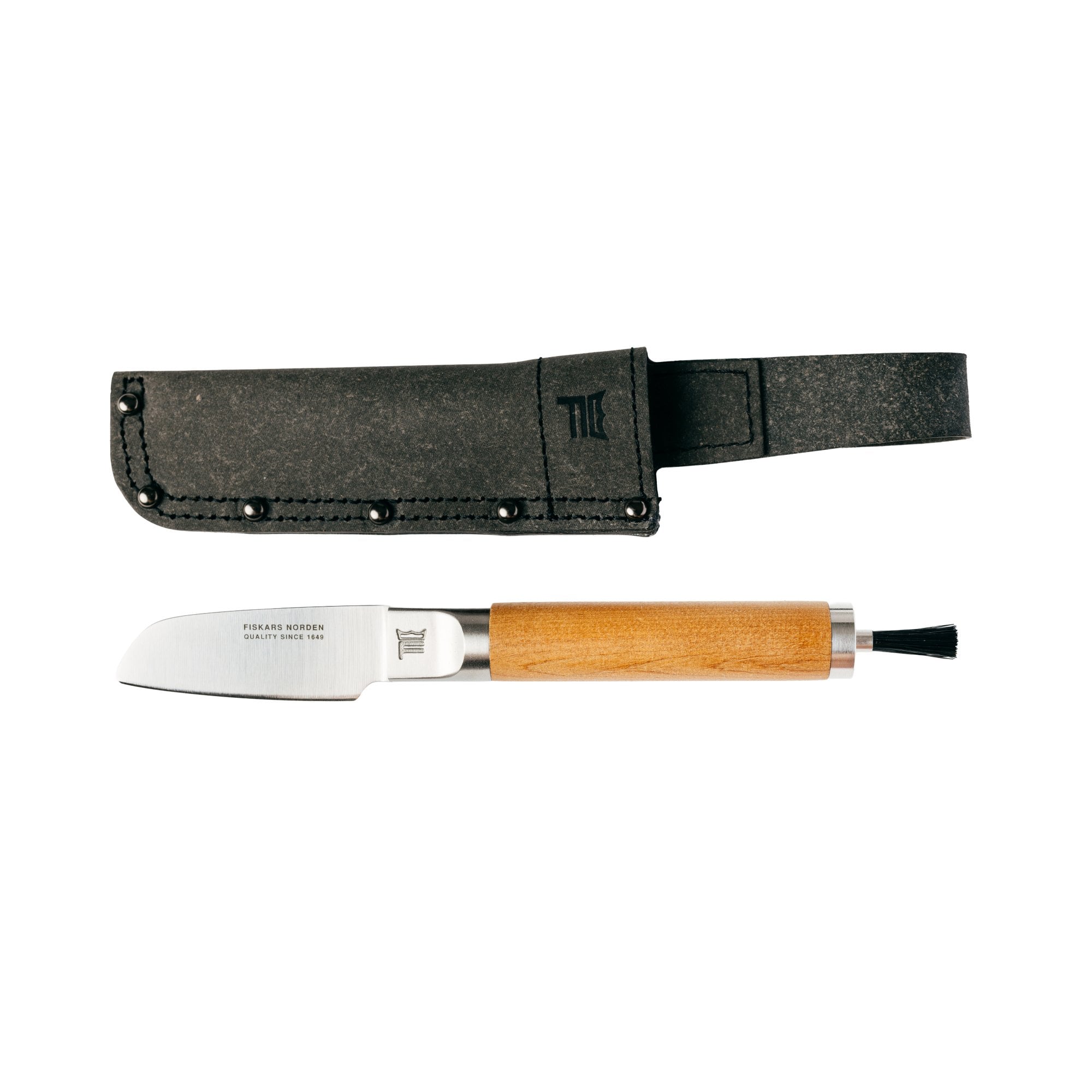 Fiskars LAB mushroom knife with brush, brown | Finnish Design Shop
