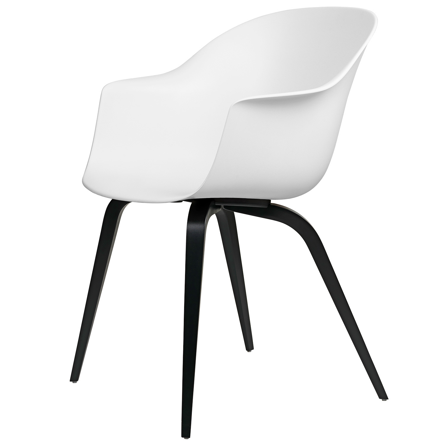 GUBI Bat chair, pure white - black beech base | Finnish Design Shop