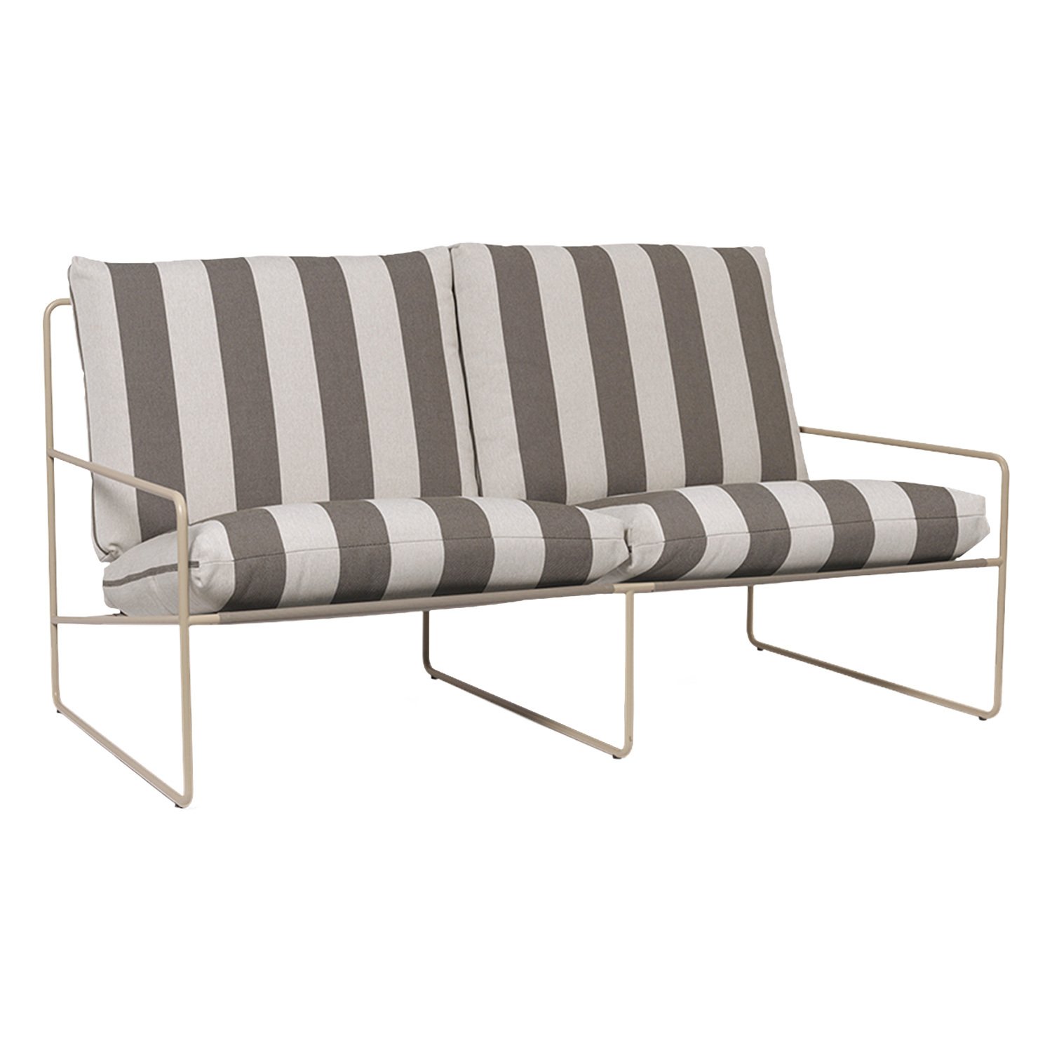 Ferm Living Desert 2-seater sofa, cashmere - chocolate Stripe | Finnish ...