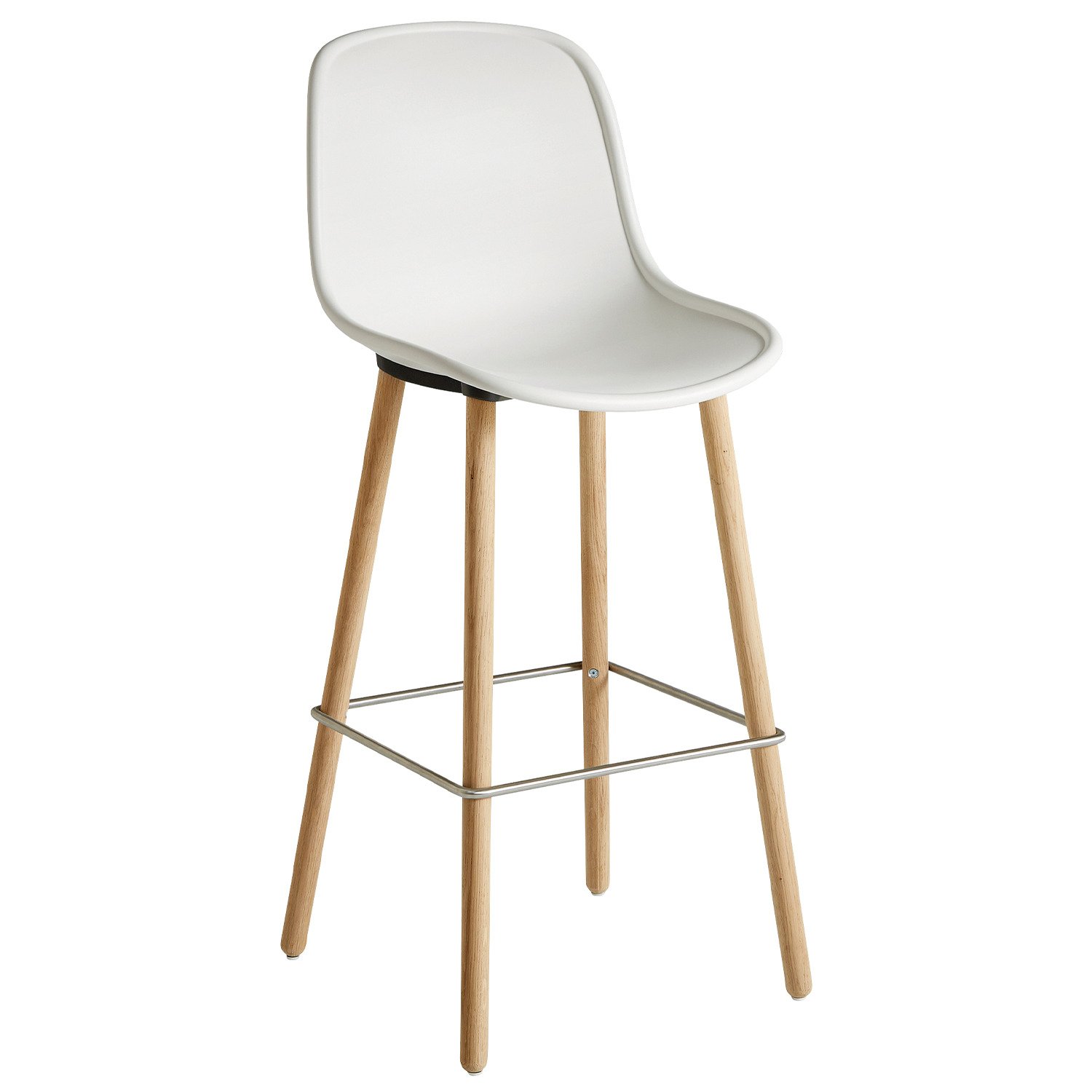 HAY Neu 12 bar stool, cream white - oak - steel | Finnish Design Shop