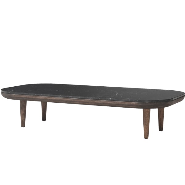 &Tradition Fly SC5 coffee table, smoked oak - black Marquina marble ...