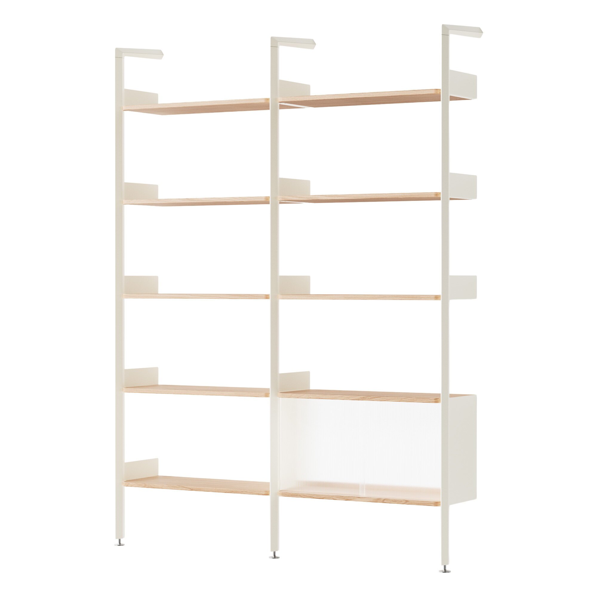 &Tradition Rombe shelf, Configuration C (IF1 & IF6), alabaster - oak ...