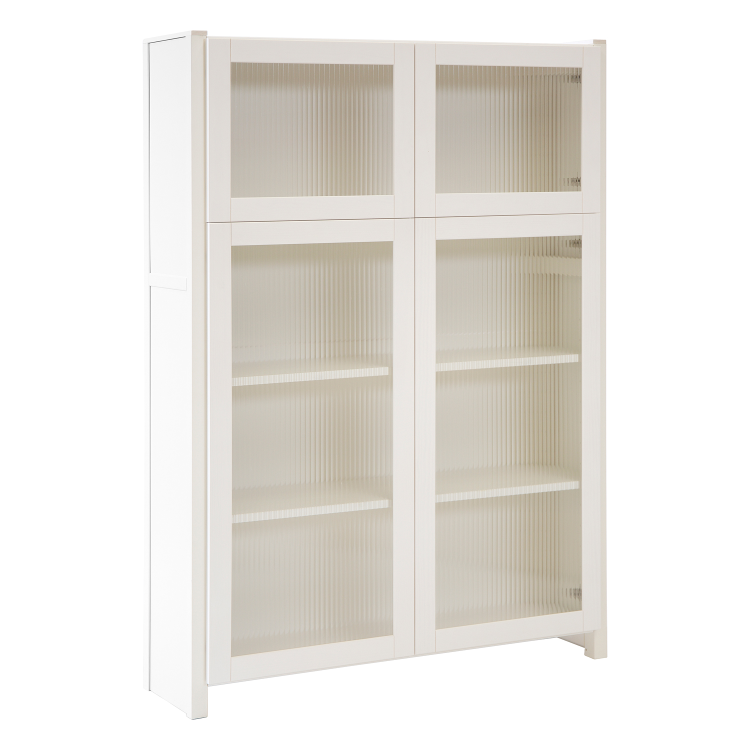 Lundia Classic vitrine, reeded glass, 104 x 149 cm, white lacquered ...