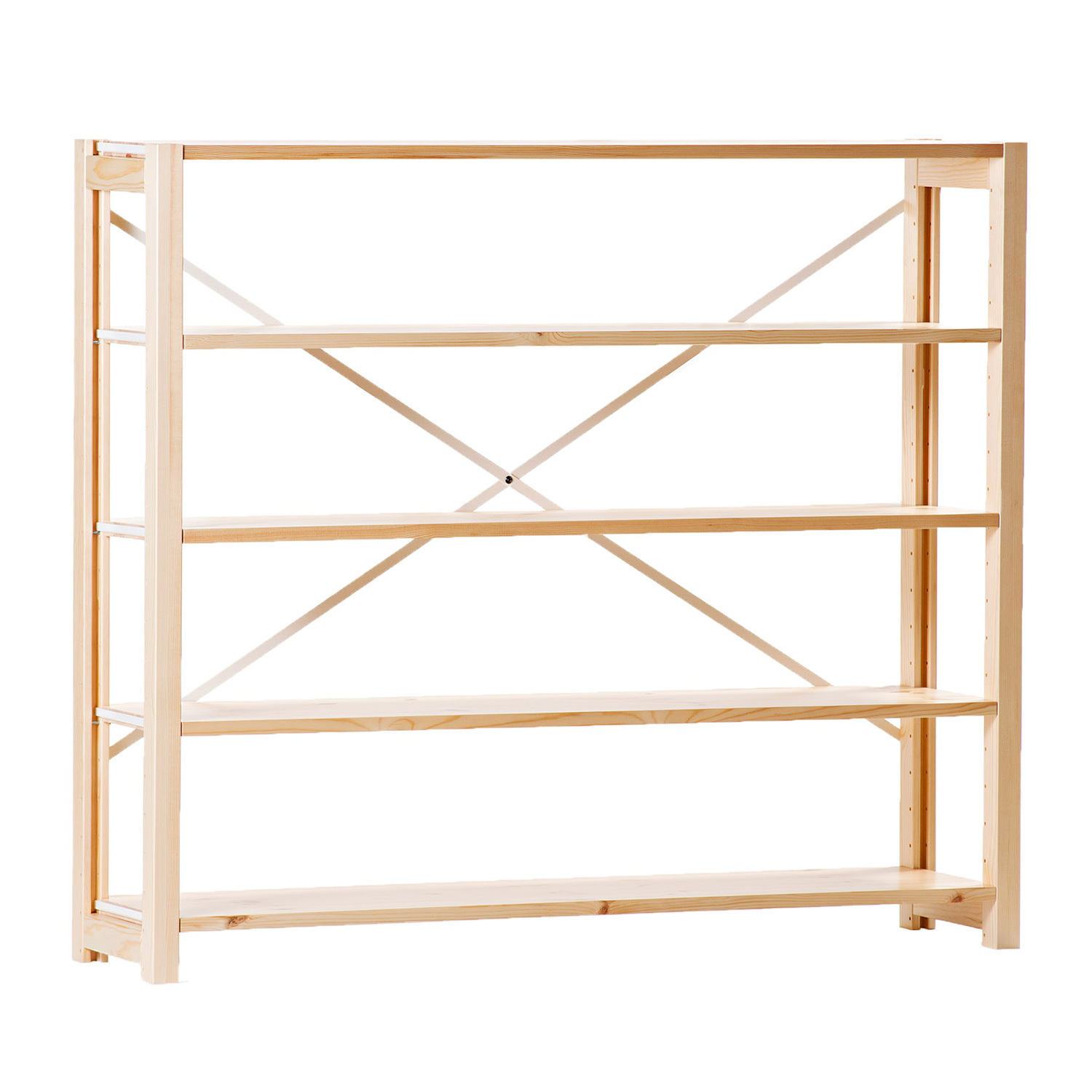 Lundia Classic open shelf, low, wide, natural | Finnish Design Shop