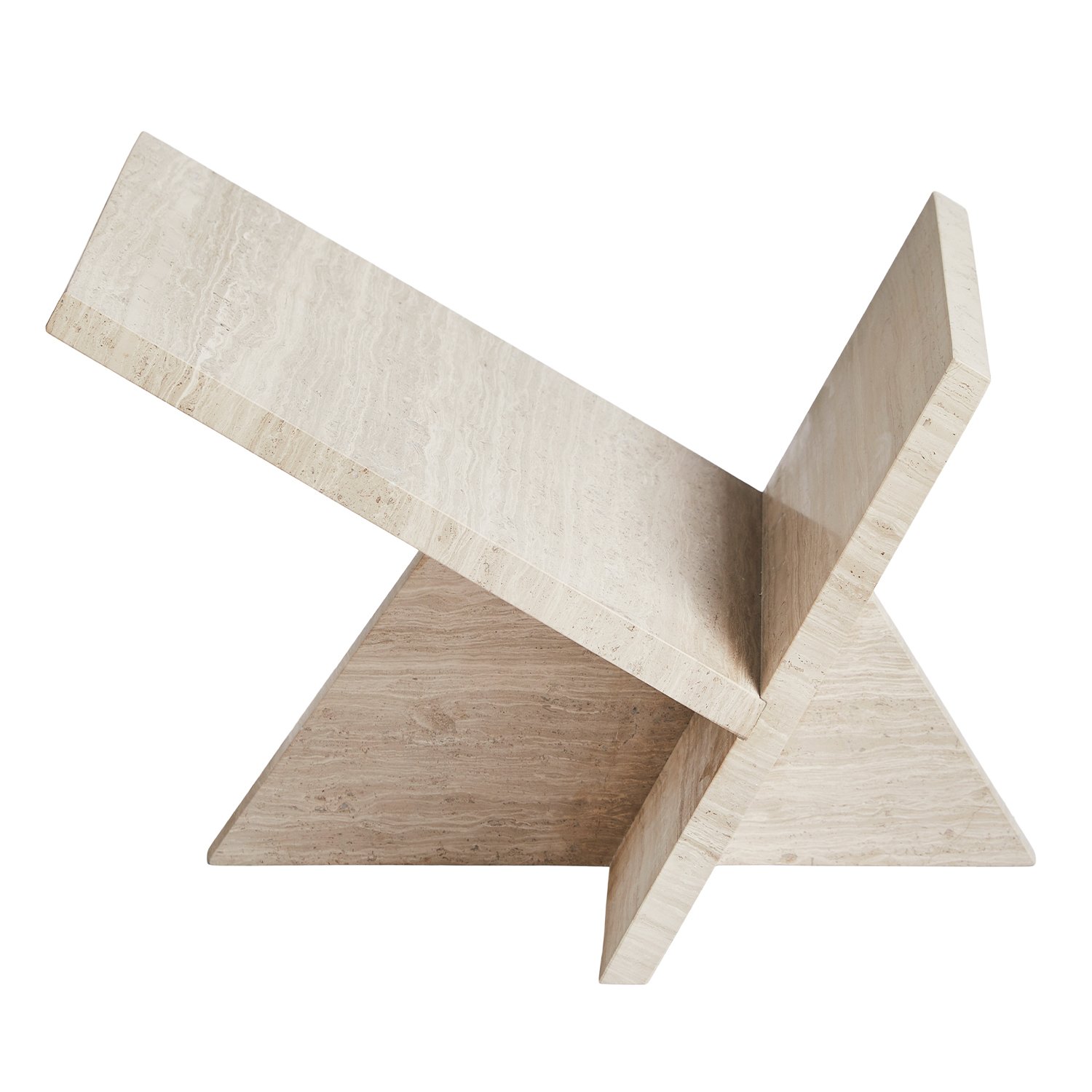 Woud Mountain lehtiteline, harmaa travertiini | Finnish Design Shop