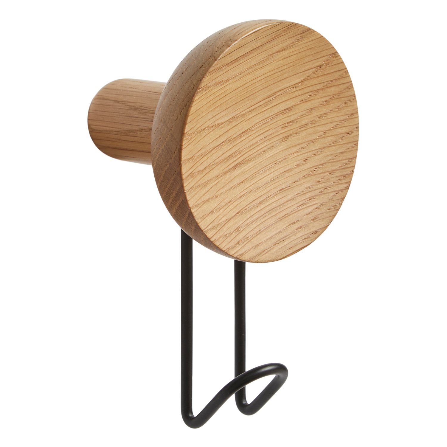 Woud Around wall hanger, large, white pigmented oak - black metal ...