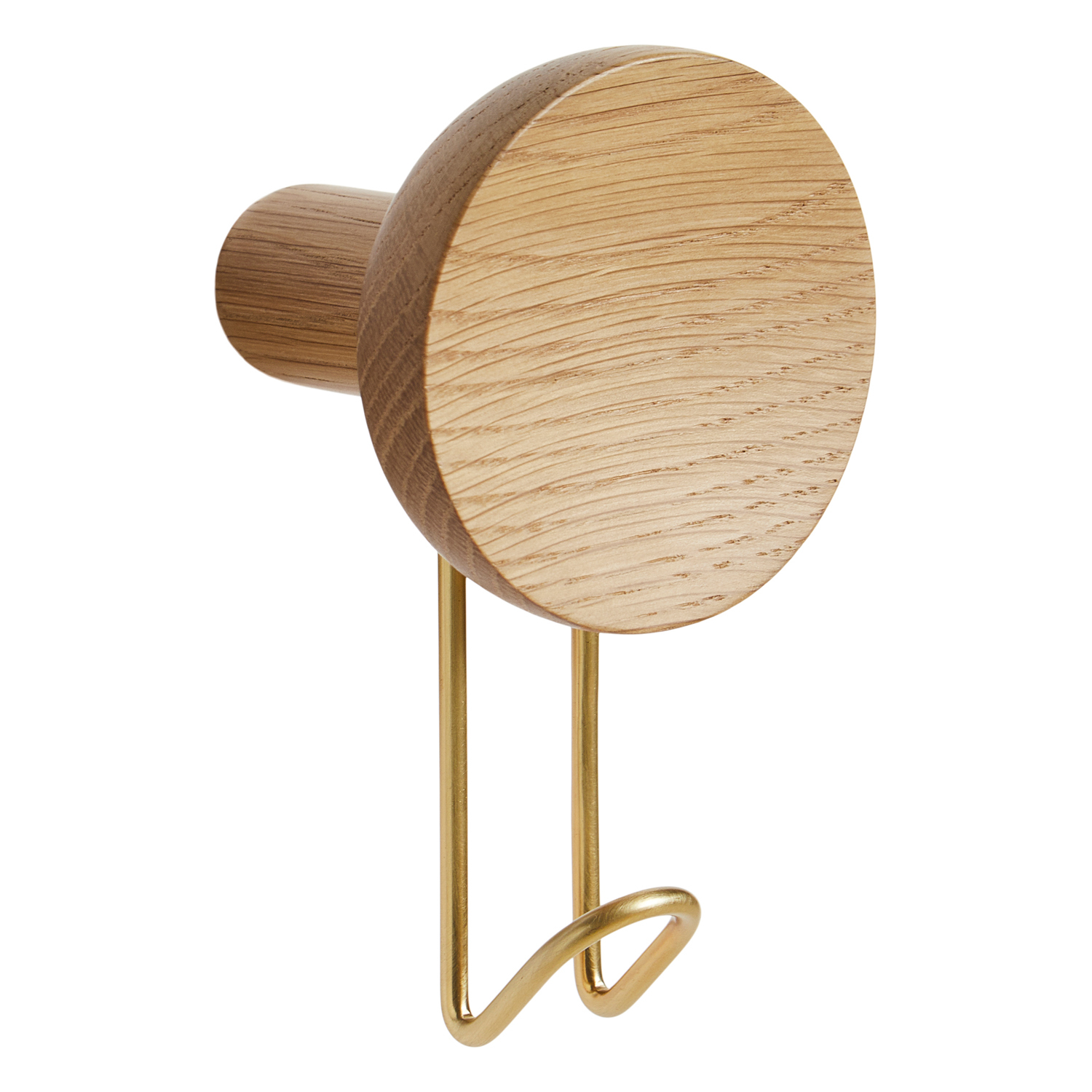 Woud Around wall hanger, large, white pigmented oak - brass | Finnish ...