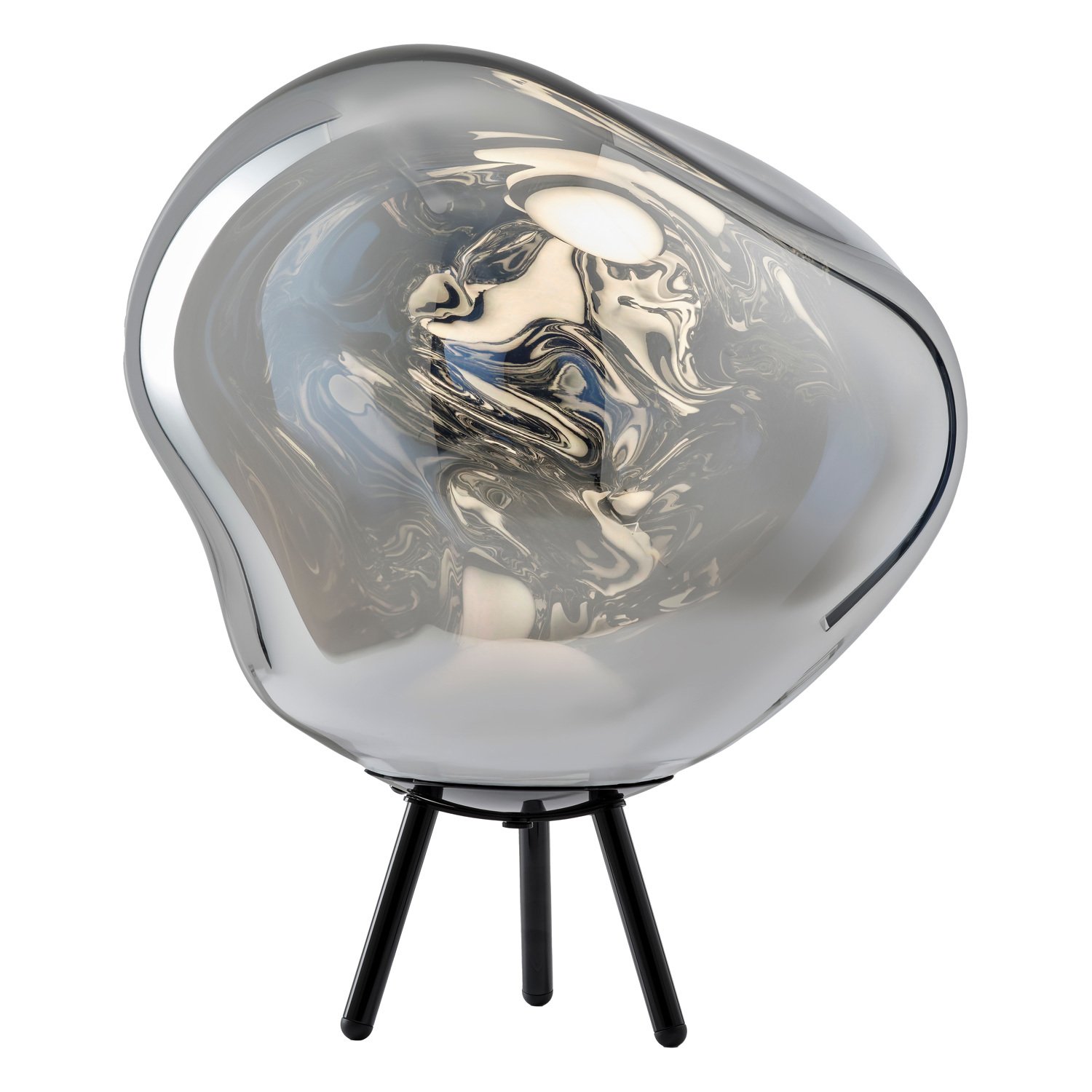 Tom Dixon Melt ladattava valaisin, iso, hopea - musta | Finnish Design Shop