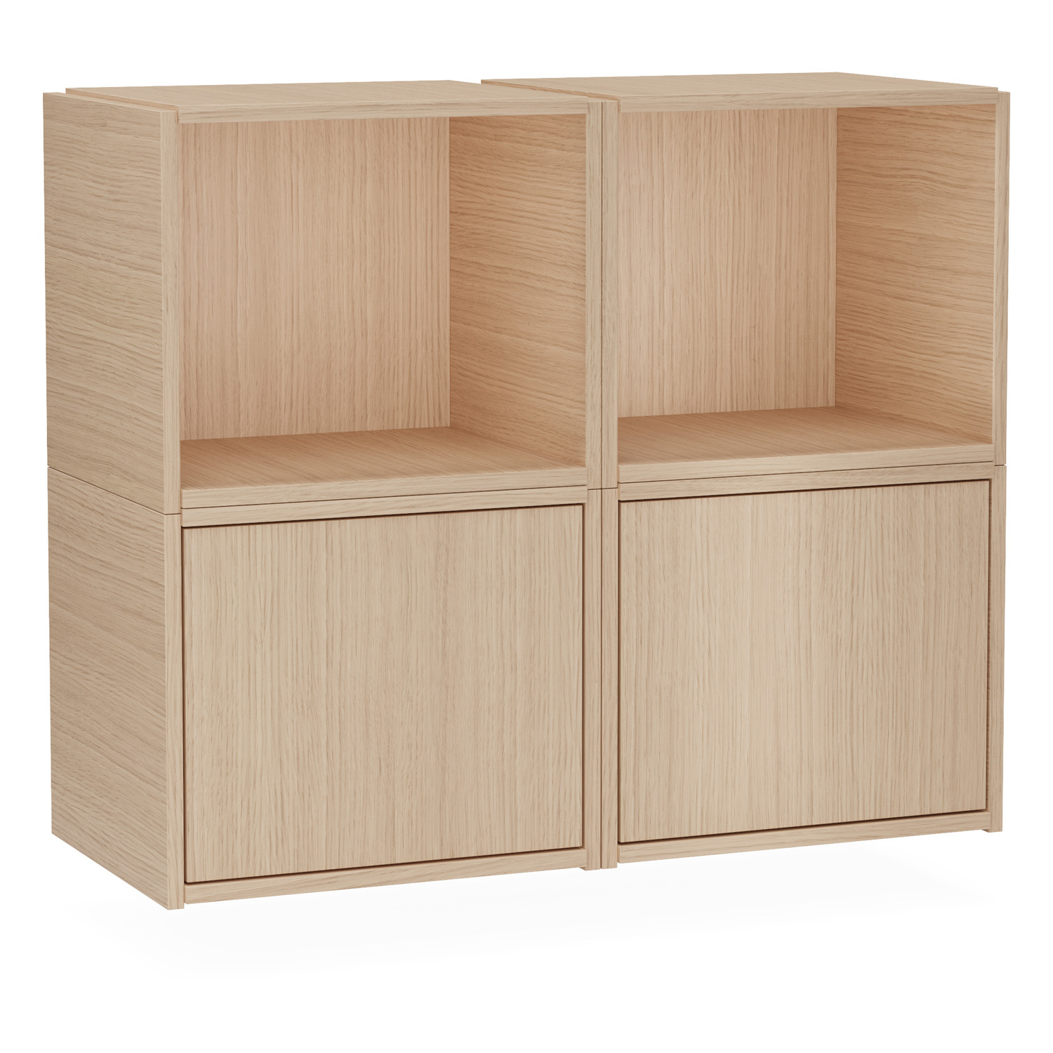 Woud Bricks shelving system C, white lacquered oak | Finnish Design Shop