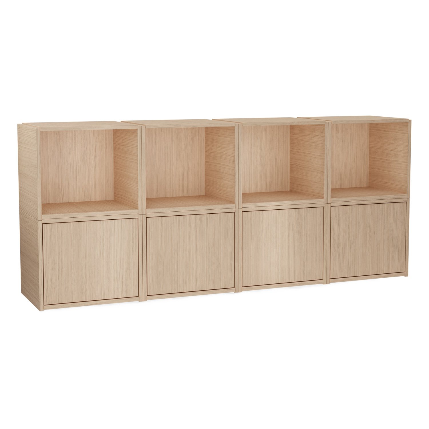 Woud Bricks shelving system D, white lacquered oak | Finnish Design Shop