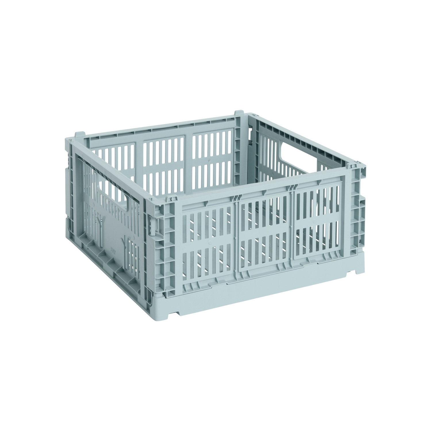 HAY Colour Crate, M Square, recycled plastic, dusty blue | Finnish ...