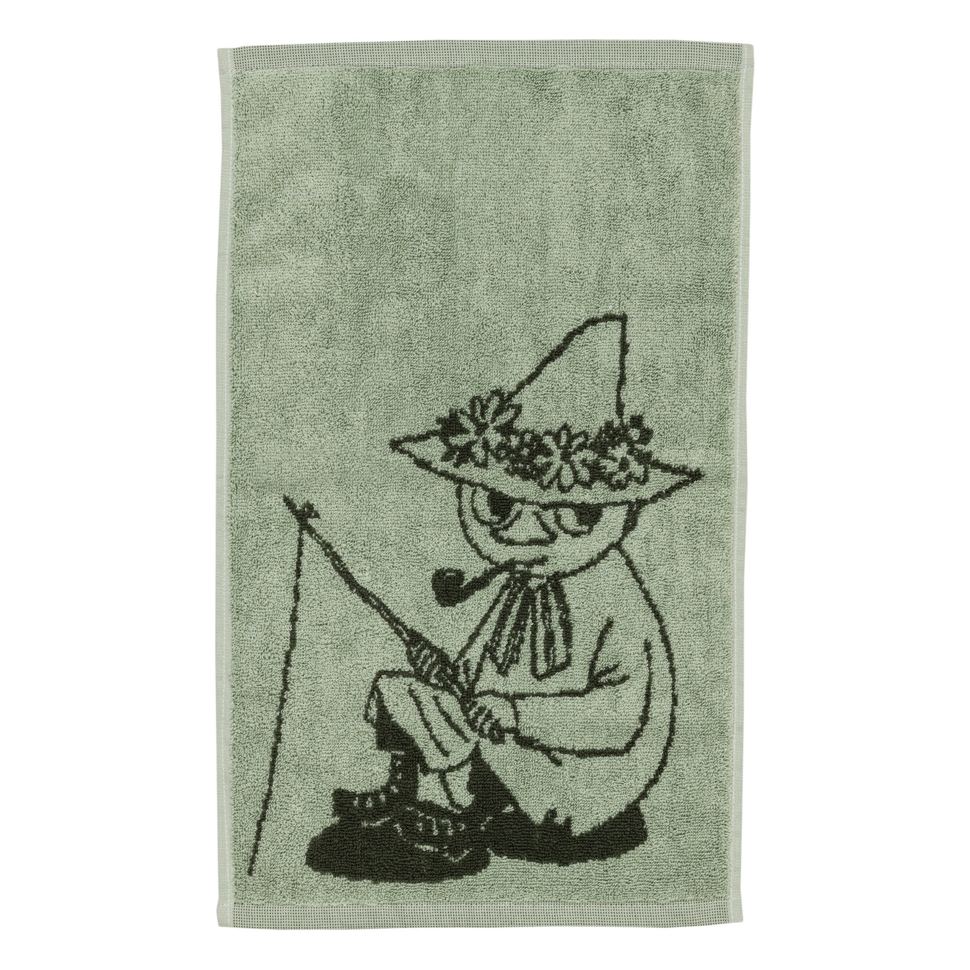 Moomin Arabia Moomin hand towel, 30 x 50 cm, Snufkin green | Finnish ...