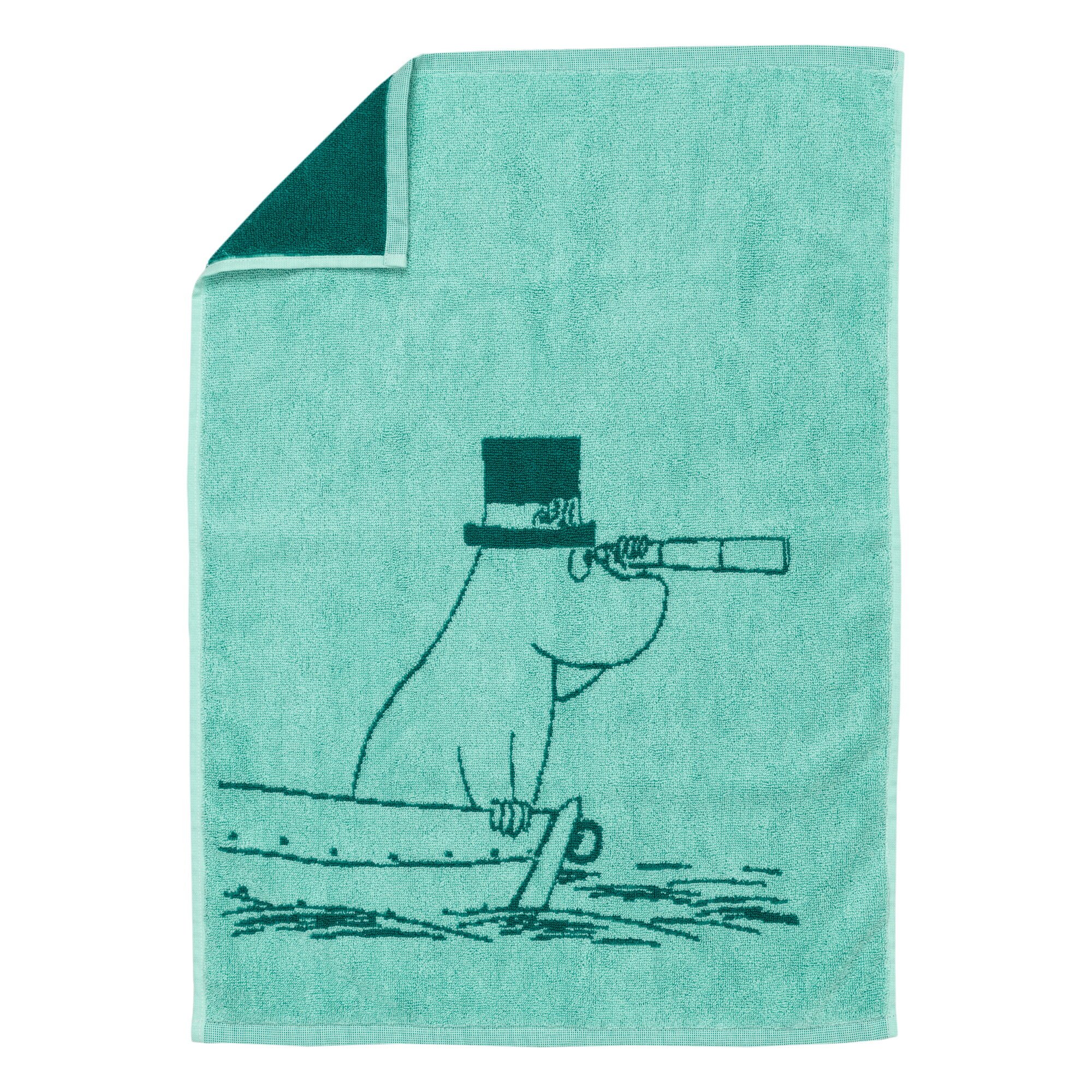 Moomin Arabia Moomin hand towel, 50 x 70 cm, Moominpappa teal | Finnish ...