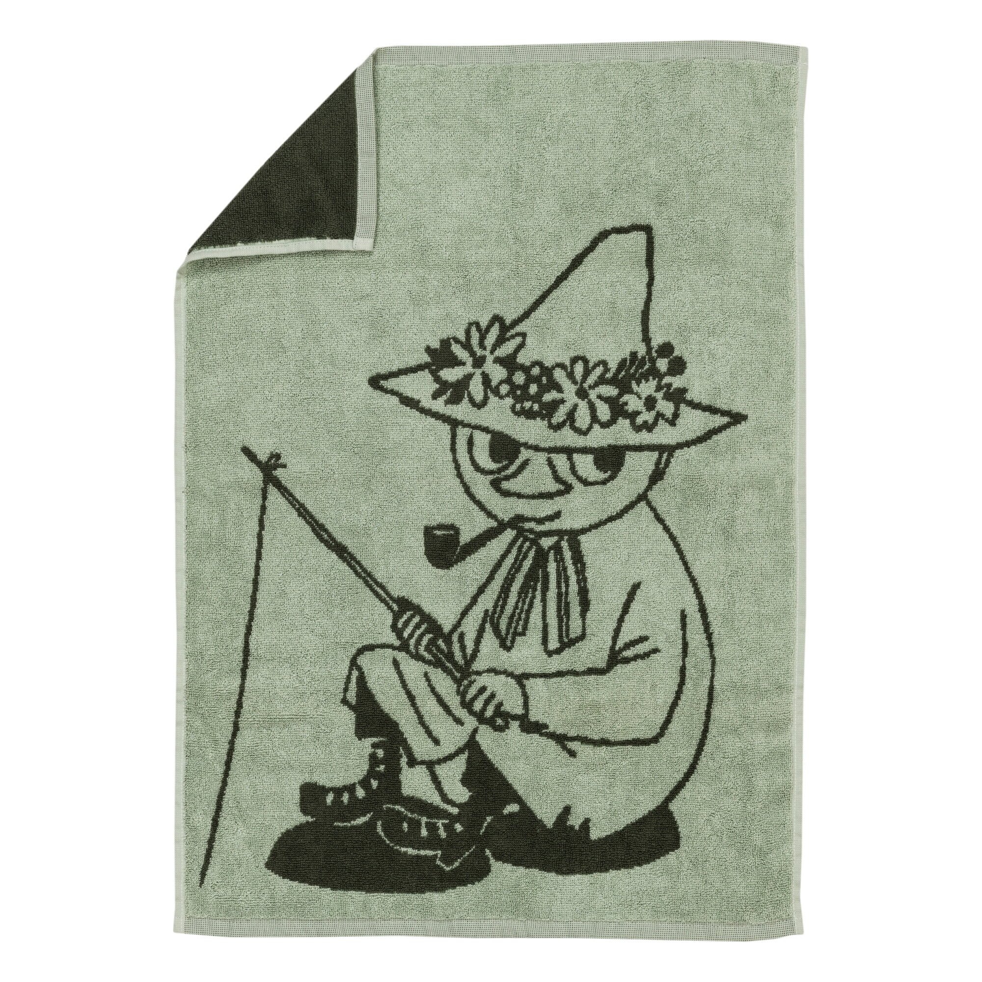 Moomin Arabia Moomin hand towel, 50 x 70 cm, Snufkin green | Finnish ...