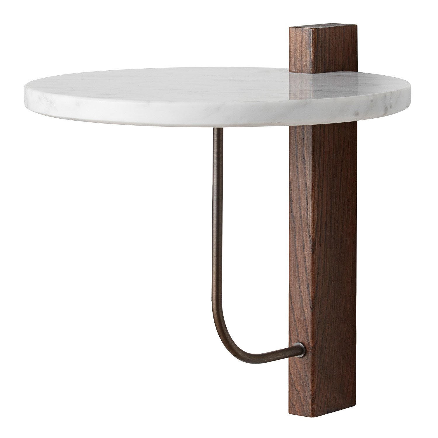 Audo Copenhagen Corbel shelf, dark stained oak - Carrara marble ...