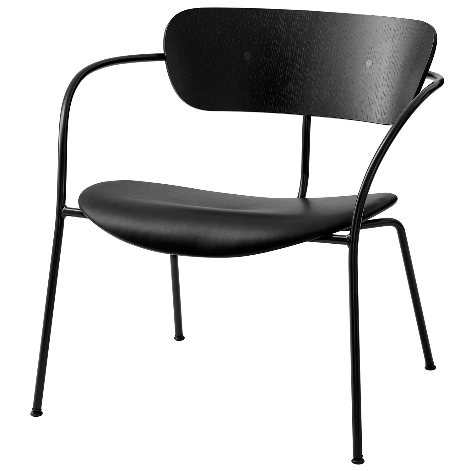 &Tradition Pavilion AV6 fåtölj, svart ek - Noble Black läder | Finnish ...