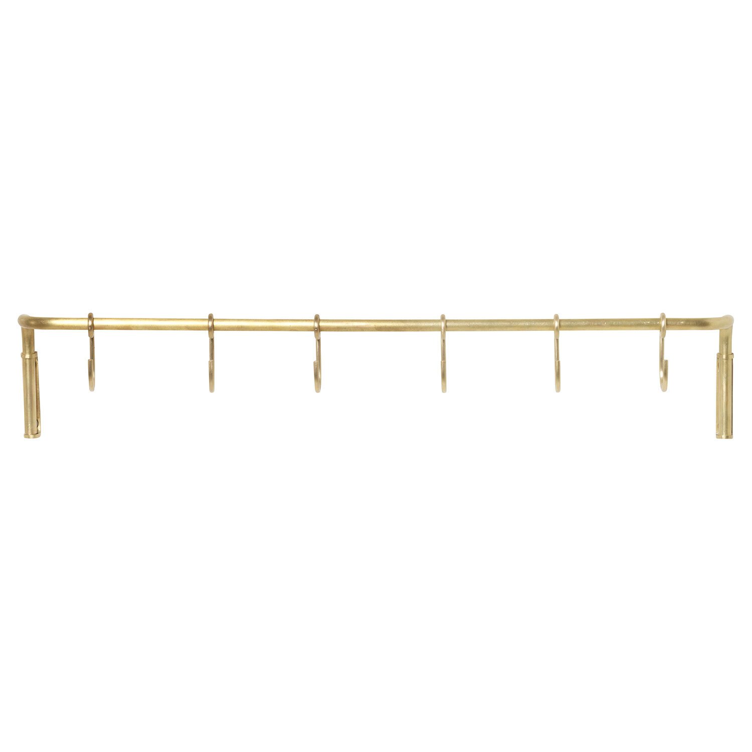 Ferm Living Kitchen rod with 6 hooks, brass | Finnish Design Shop