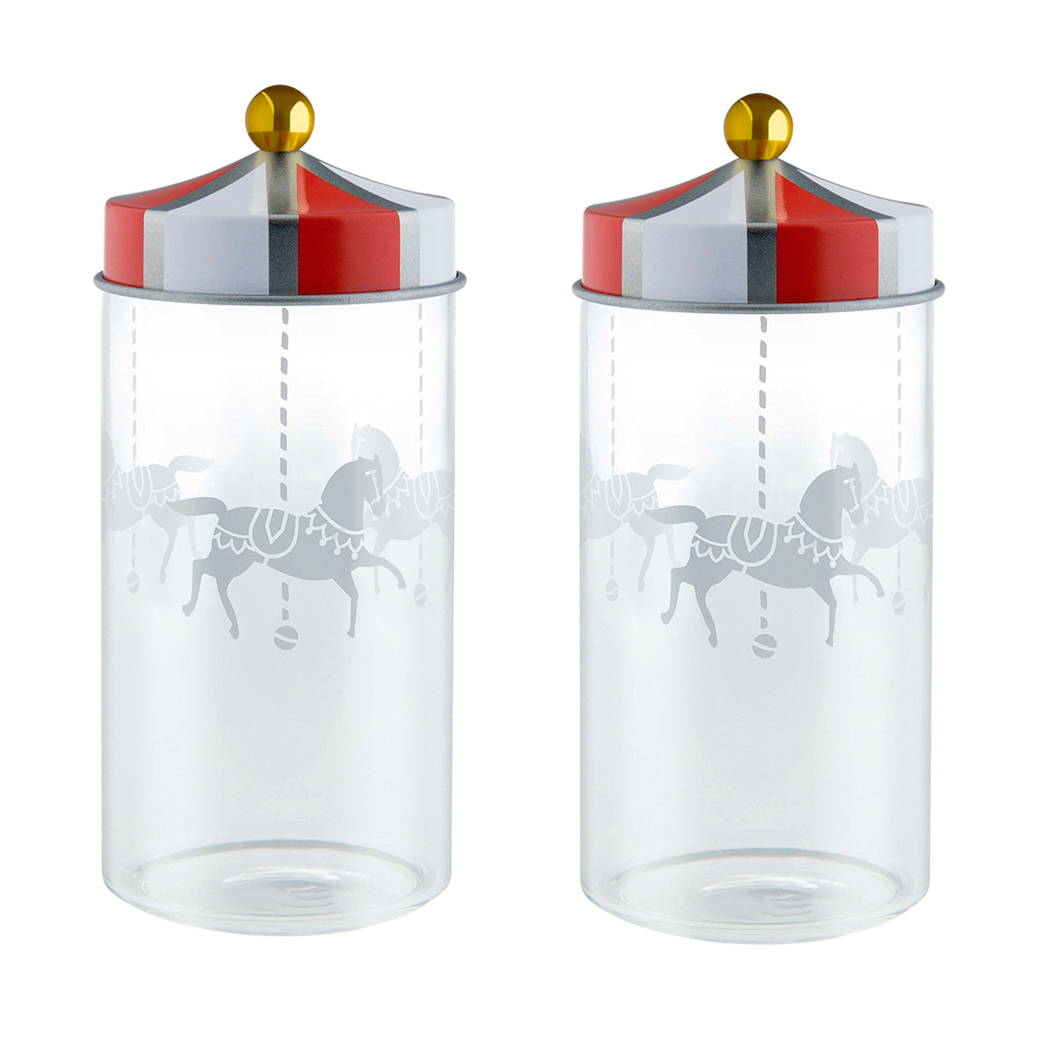 Alessi Circus glass jar, 2 pcs | Finnish Design Shop