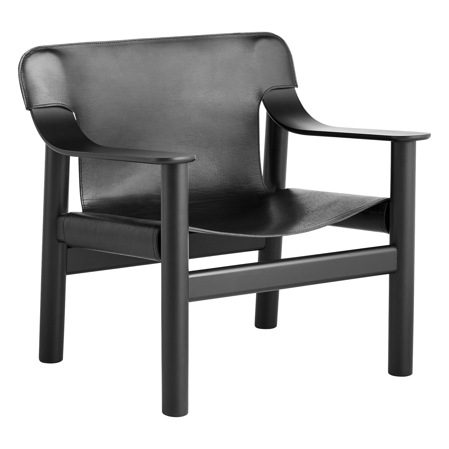 HAY Bernard lounge chair, black oak - black leather | Finnish Design ...