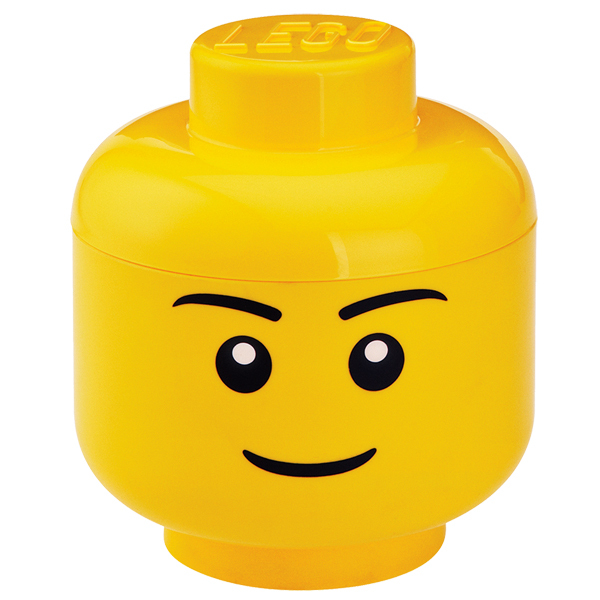 Room Copenhagen Lego Storage Head container, L, Boy | Finnish Design Shop