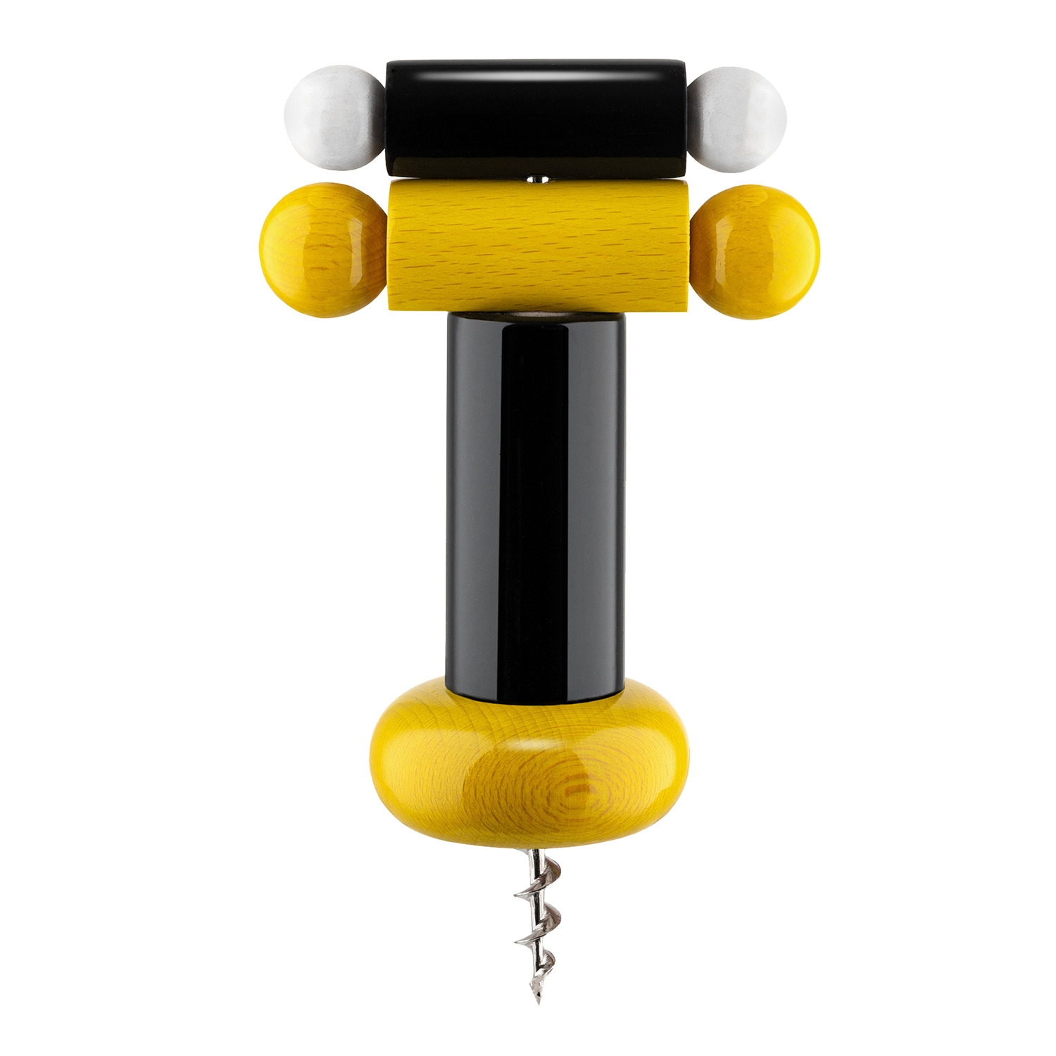 Alessi Twergi ES17 corkscrew, black - yellow - white | Finnish Design ...