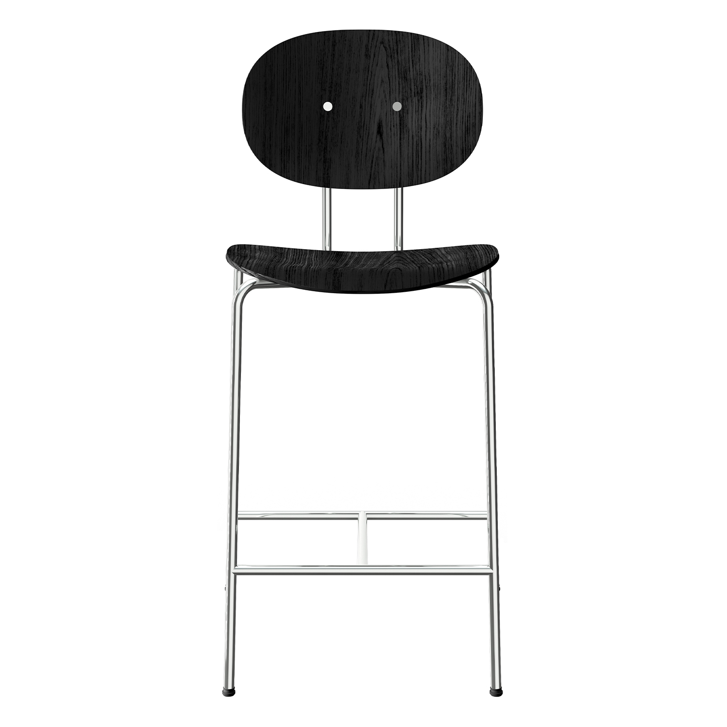 Sibast Piet Hein counter stool 65 cm, chrome - black lacquered oak ...