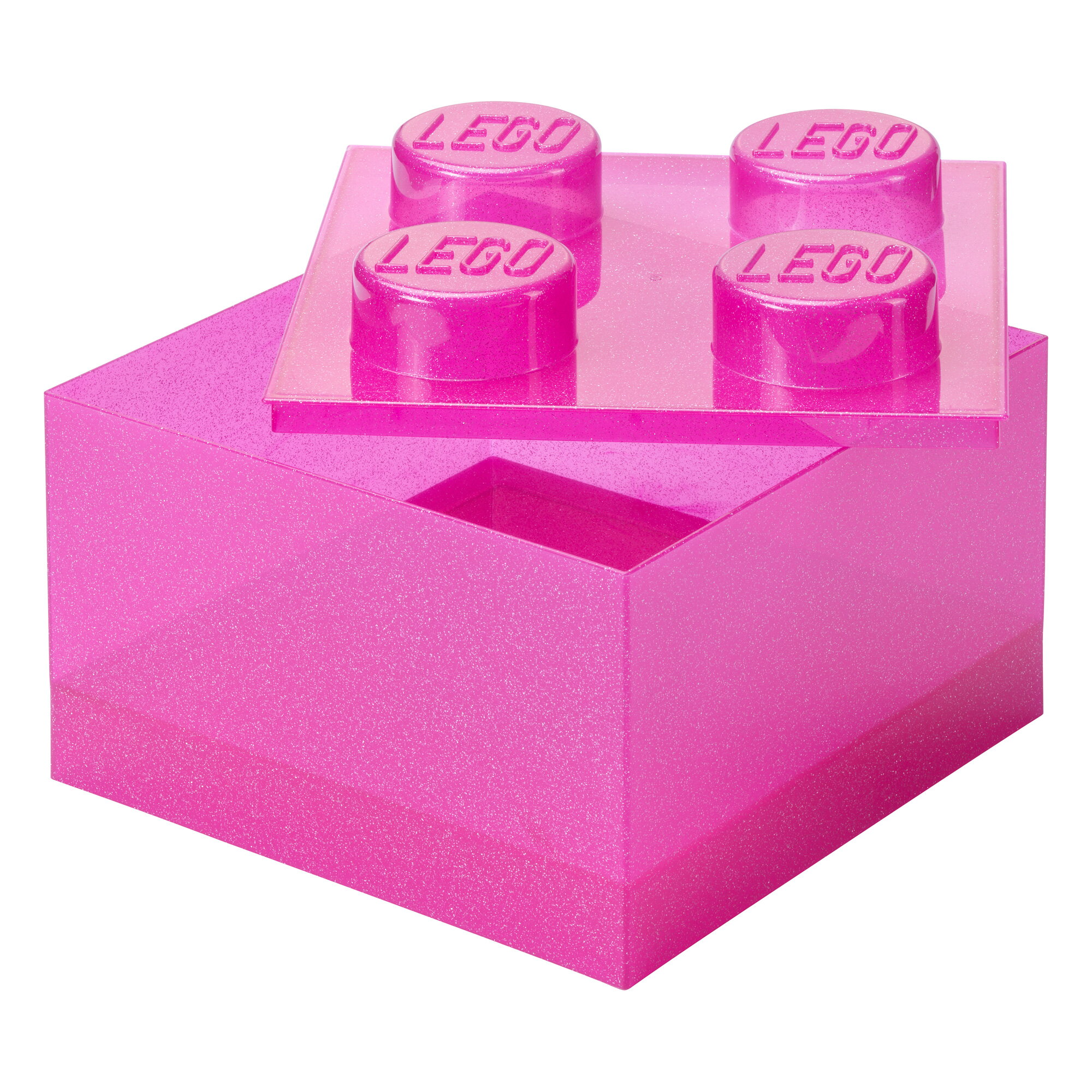 Room Copenhagen Lego Storage Brick 4 Top Lid, glitter medium violet ...