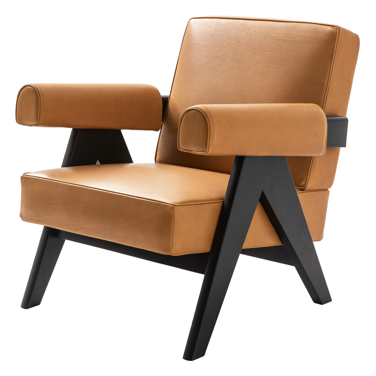 Cassina Capitol Complex lounge chair, black stained oak - natural ...