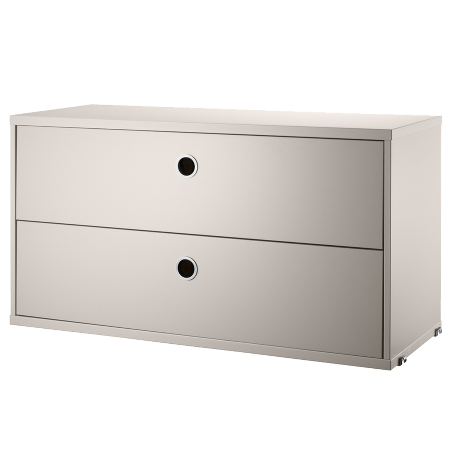 String Furniture String chest with 2 drawers, 78 x 30 cm, beige ...