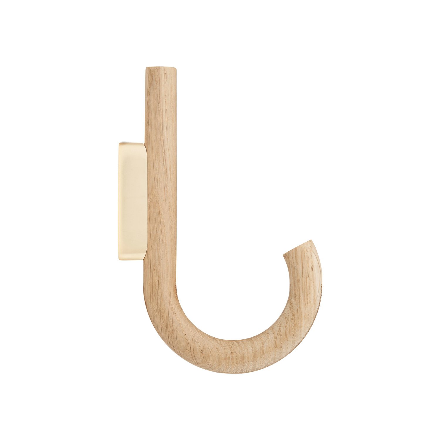 Gejst Hook hanger, oak - brass | Finnish Design Shop