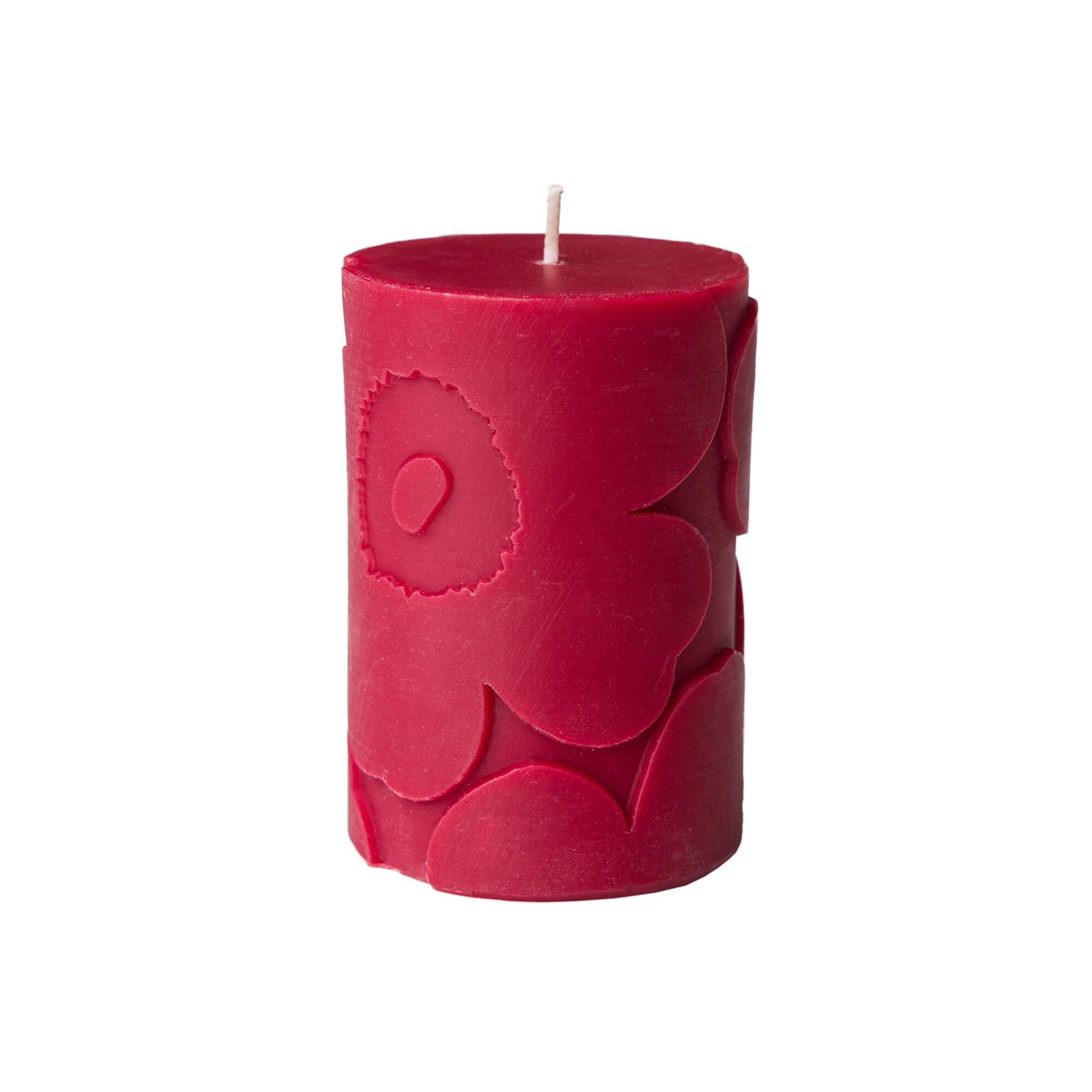 Havi Marimekko Unikko bougie pilier, 10 cm, rouge foncé | Finnish ...