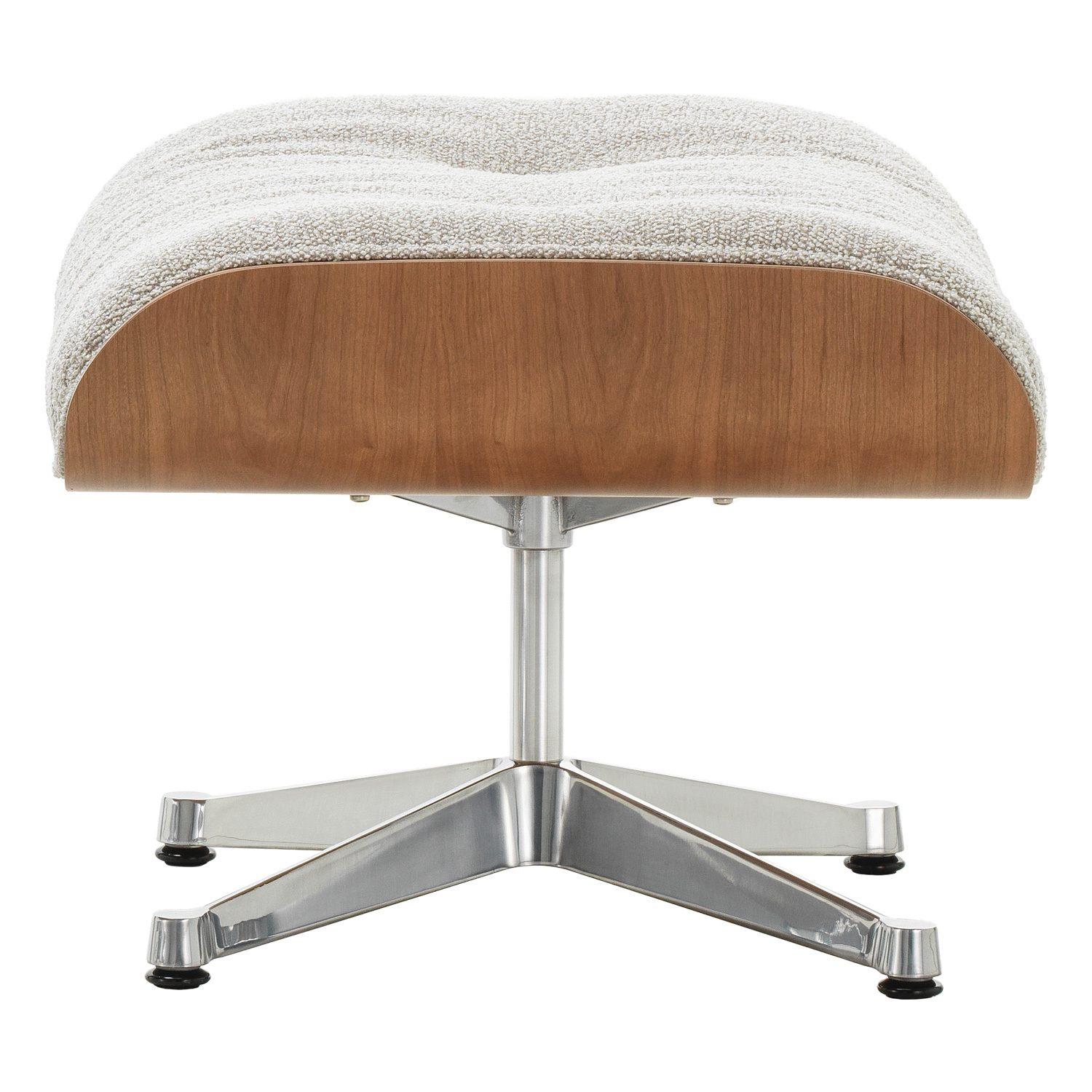 Vitra Eames Lounge Ottoman, American cherry - Nubia cream/sand ...