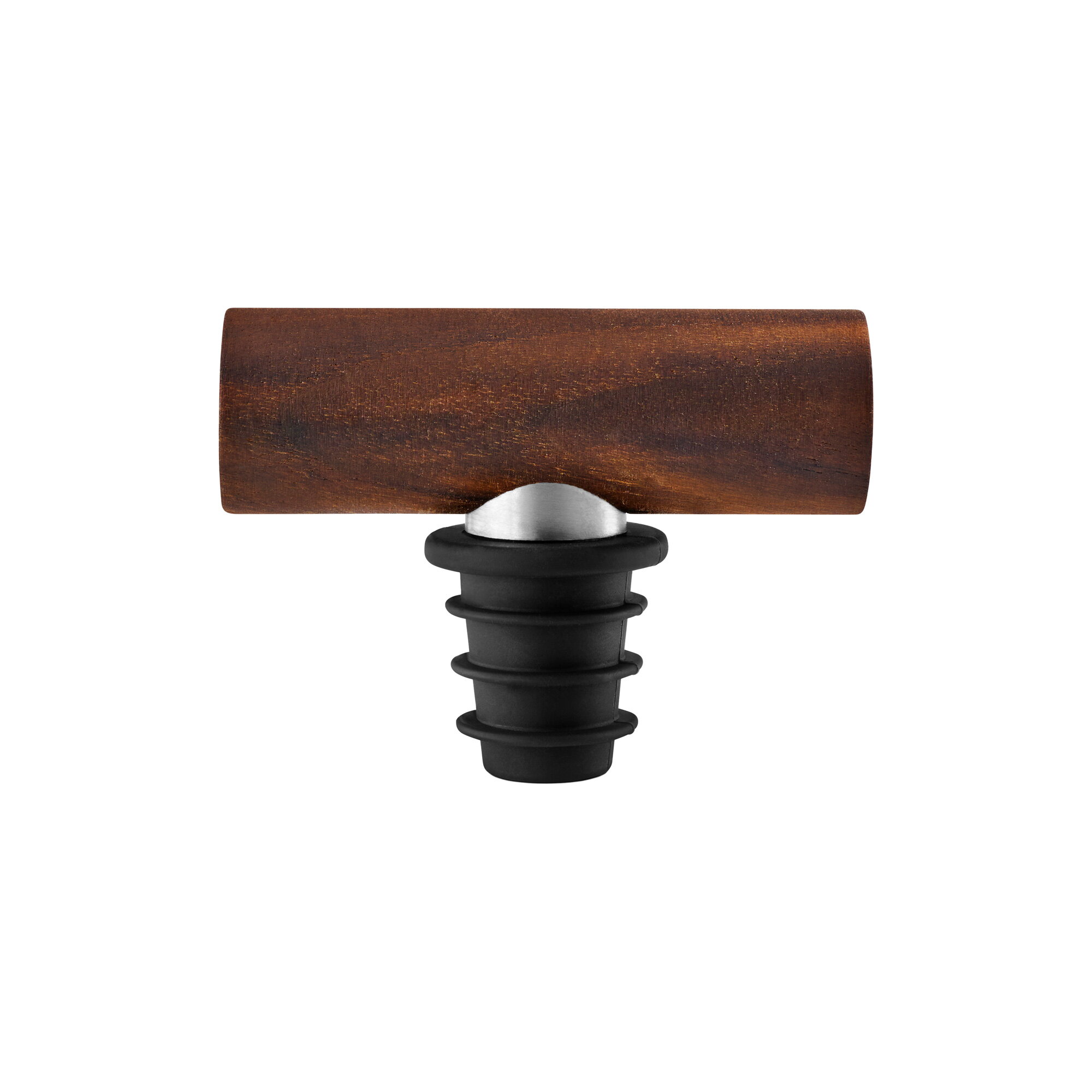 Eva Solo Liquid Lounge wine stopper, walnut - steel | Finnish Design Shop