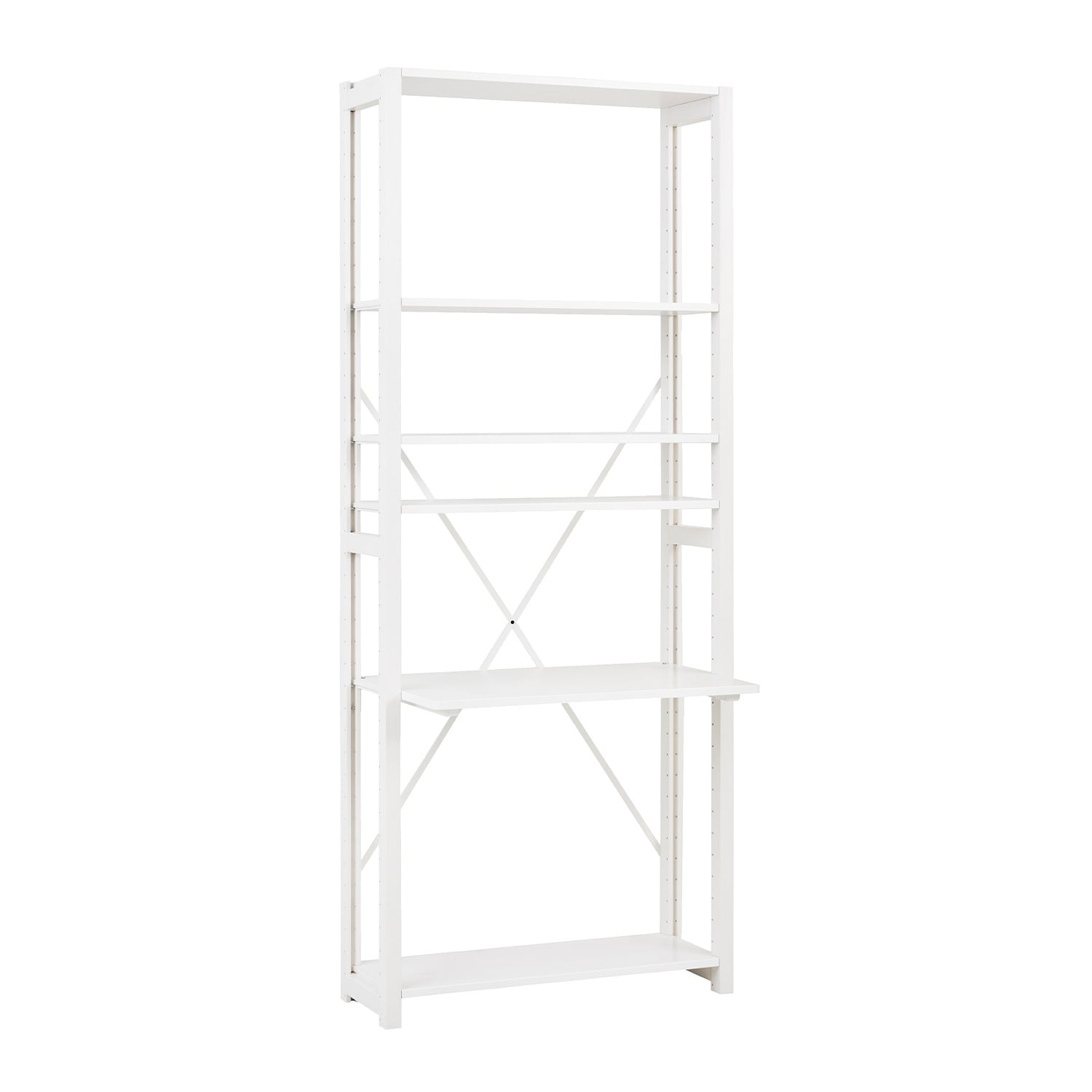 Lundia Classic shelf with working space, white | Finnish Design Shop