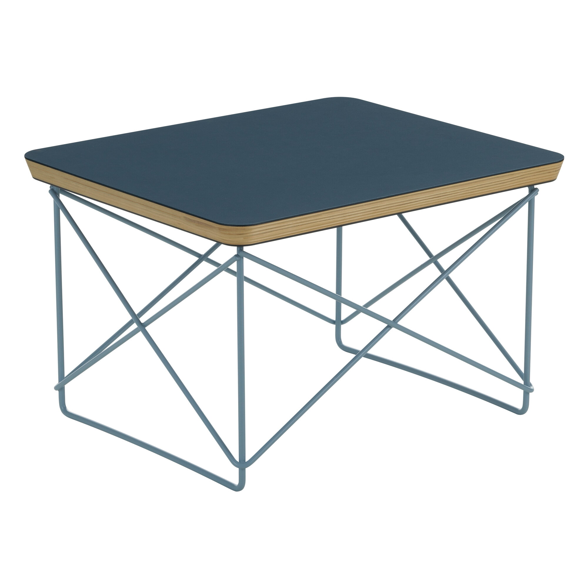 Vitra Eames LTR Occasional table, smoke blue linoleum - sky blue ...