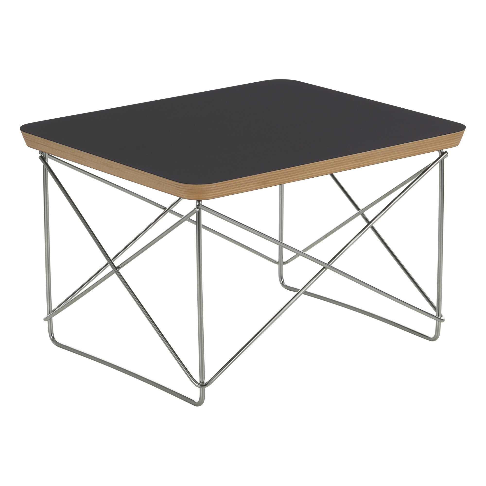Vitra Eames LTR Occasional table, black laminate - stainless steel ...