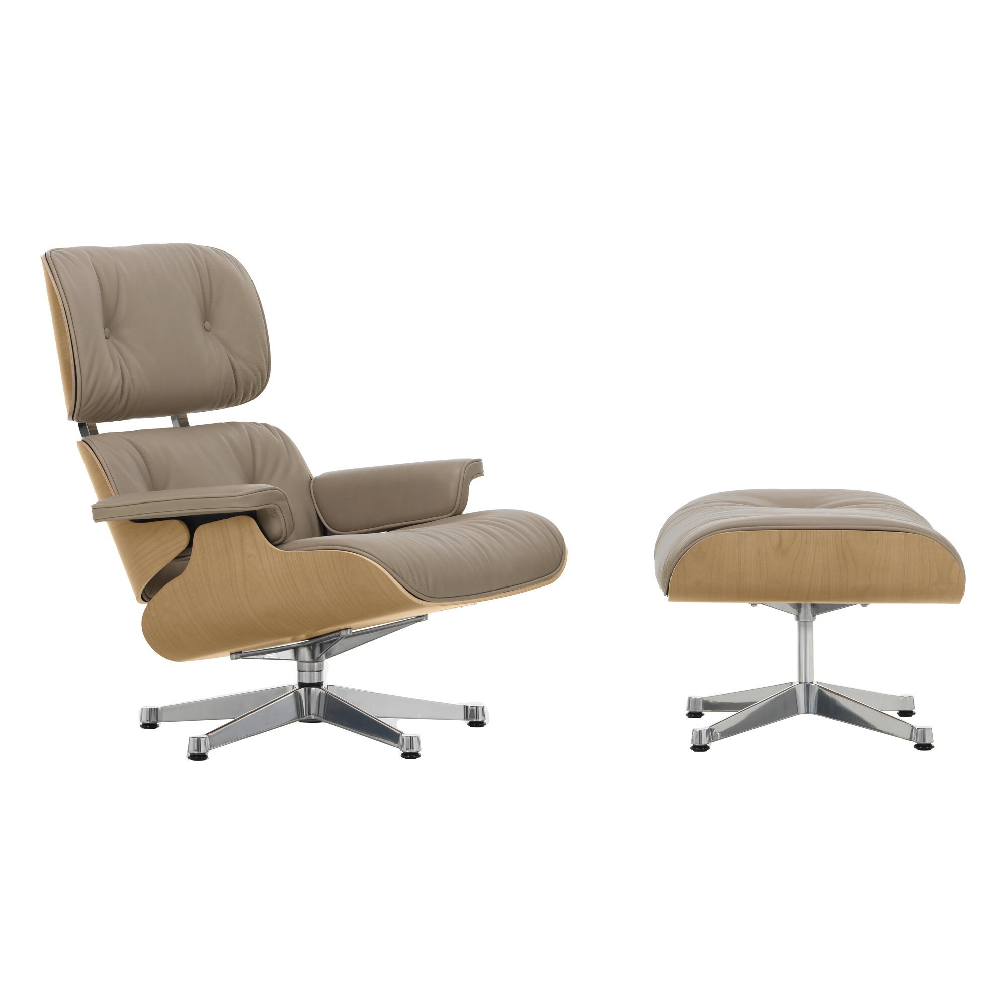 Vitra Eames Lounge Chair & Ottoman, new size, chestnut - Premium F sand ...