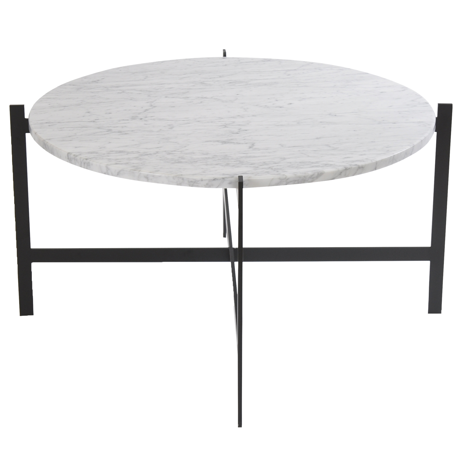 OX Denmarq Deck table 80 cm, white marble - black | Finnish Design Shop UK