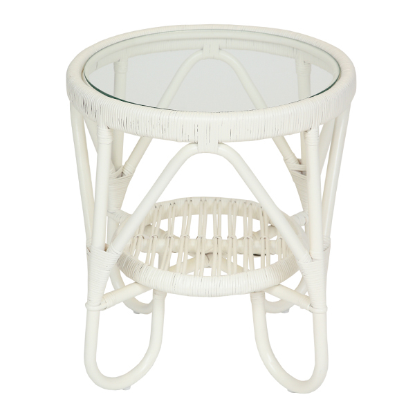 Parolan Rottinki Lumikenkä coffee table, 50 cm, white | Finnish Design Shop